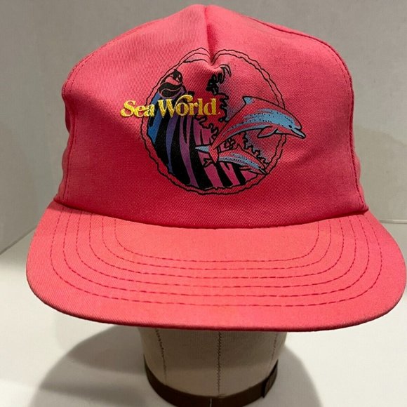 Accessories | Sea World Dolphin Print Pink Hat Adjustable One Size Fits ...